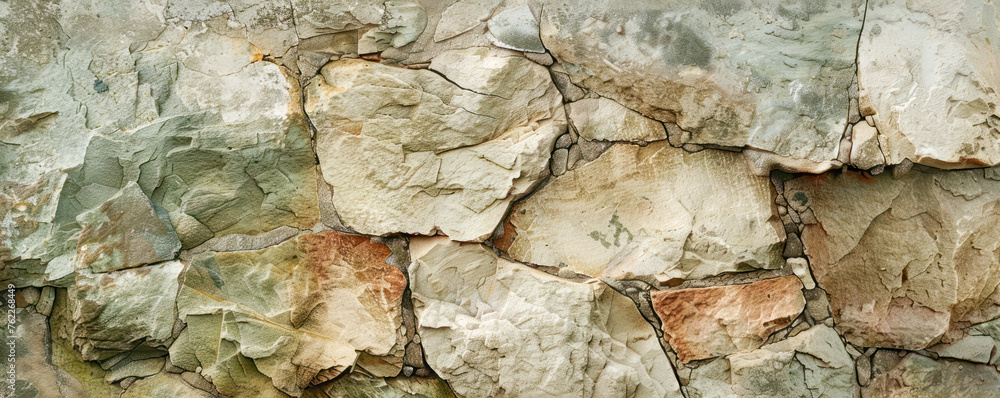 Rustic Stone Cladding Texture. A panoramic view of rustic stone ...