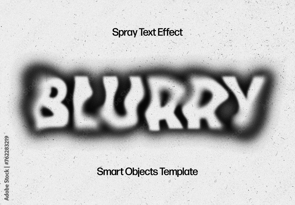 Blurry Spray Text Effect Mockup Stock Template | Adobe Stock
