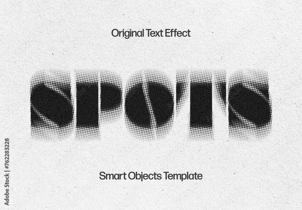 Blurry Halftone Text Effect Mockup Stock Template | Adobe Stock