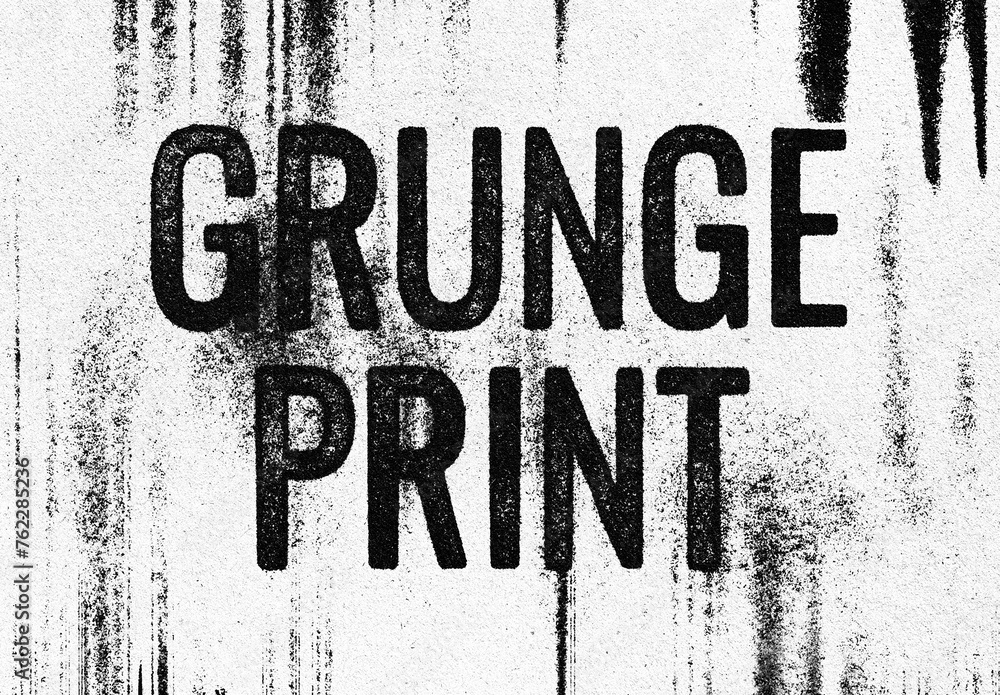 Grunge Print Text Effect Mockup Stock Template | Adobe Stock