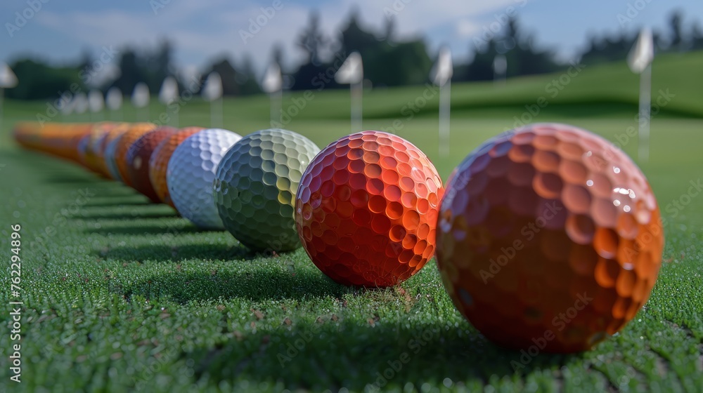 Geometry of golf, captured in the alignment of balls on the driving ...