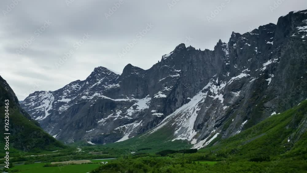Trollveggen Troll Wall in Romsdalen Valley, Rauma, Norway. Trolltindene ...
