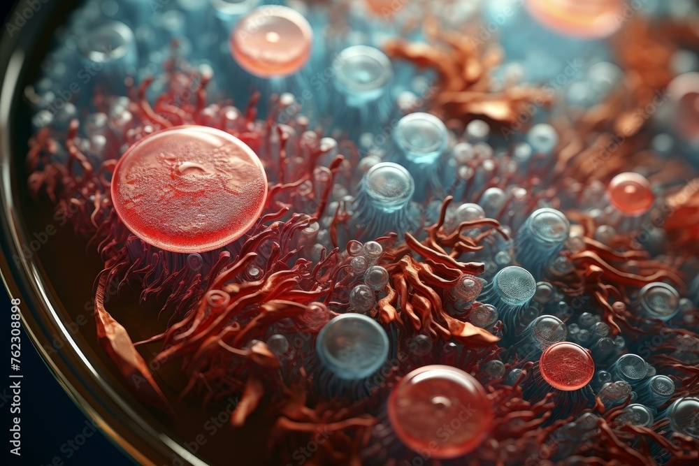 Accurate Realistic bacteria lab. Macro biology. Generate Ai Stock ...