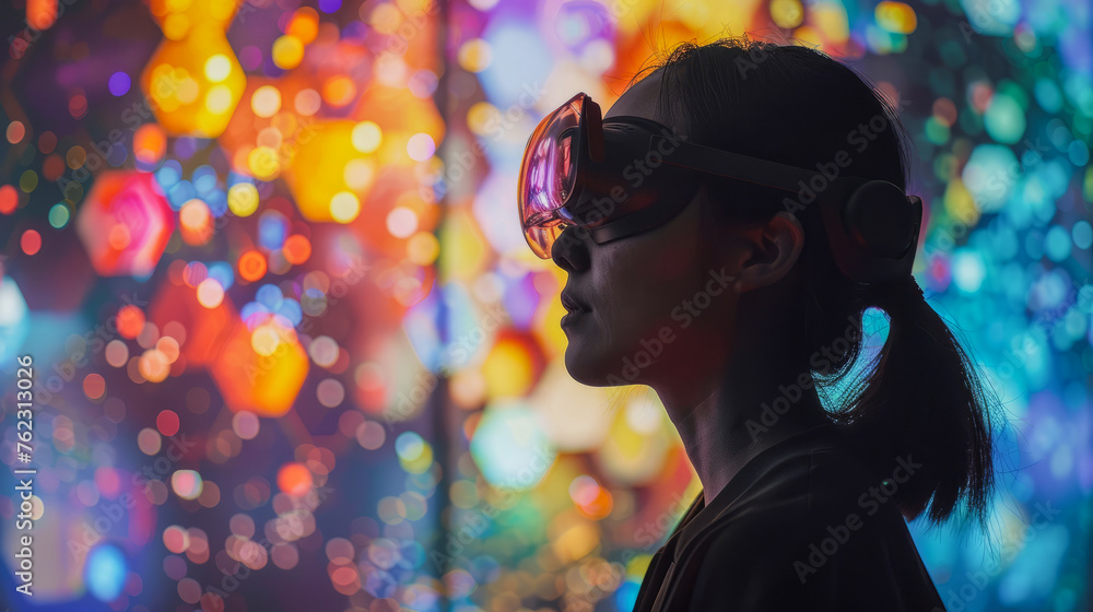 An immersive digital environment where hexagons act as windows into ...