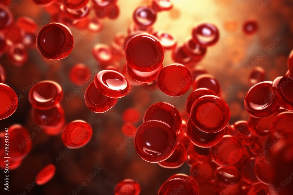 Biconcave Red blood cells. Cell science plasma. Generate Ai ...