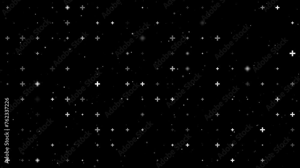 Template animation of evenly spaced plus symbols of different sizes and ...