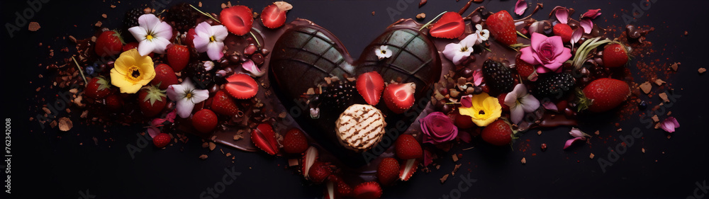Inside a modern kitchen, a talented chef crafts an artful Valentine's ...