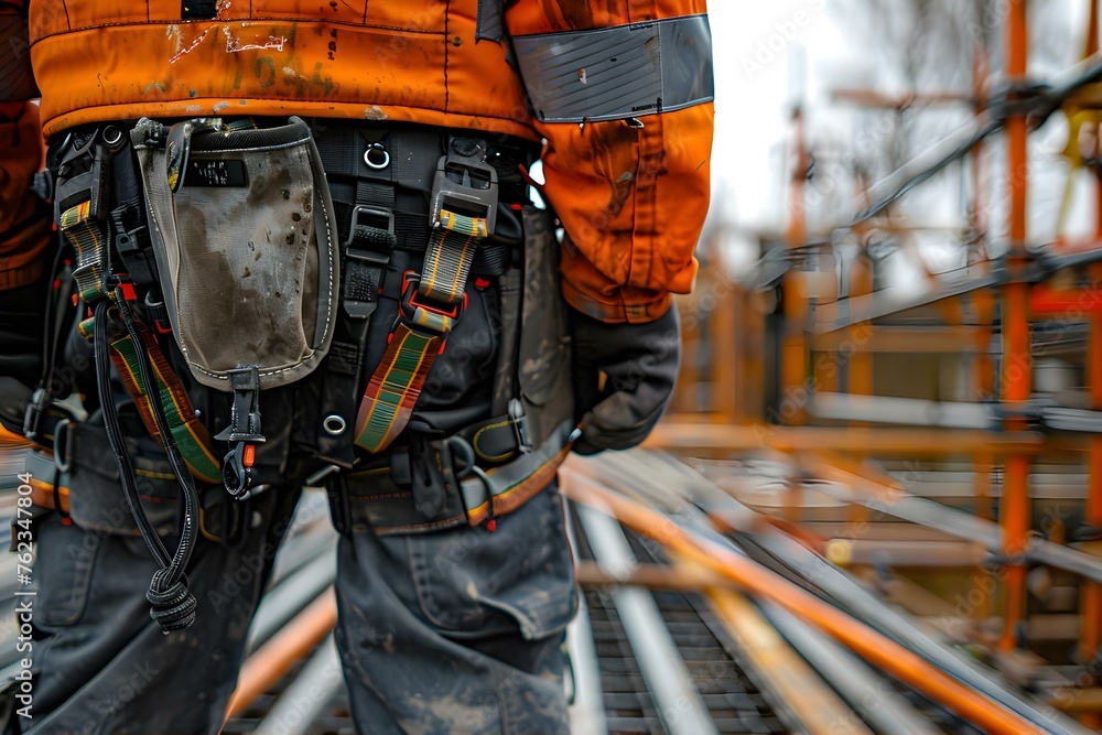 Emphasizing Safety Gear at a Construction Site. Concept Construction ...