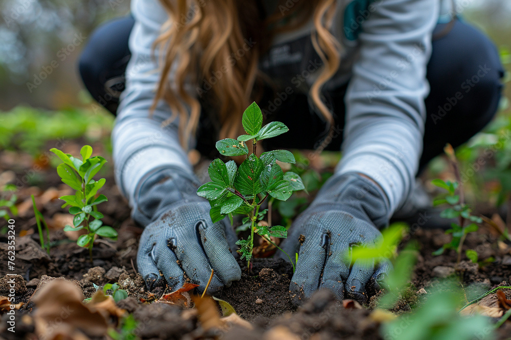 A Captivating Image Of Volunteers Participating In A Tree Planting