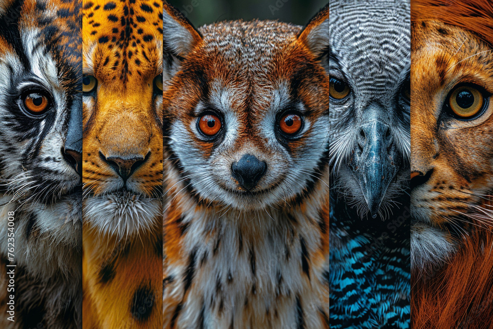 A collage of endangered species from around the world, highlighting the ...