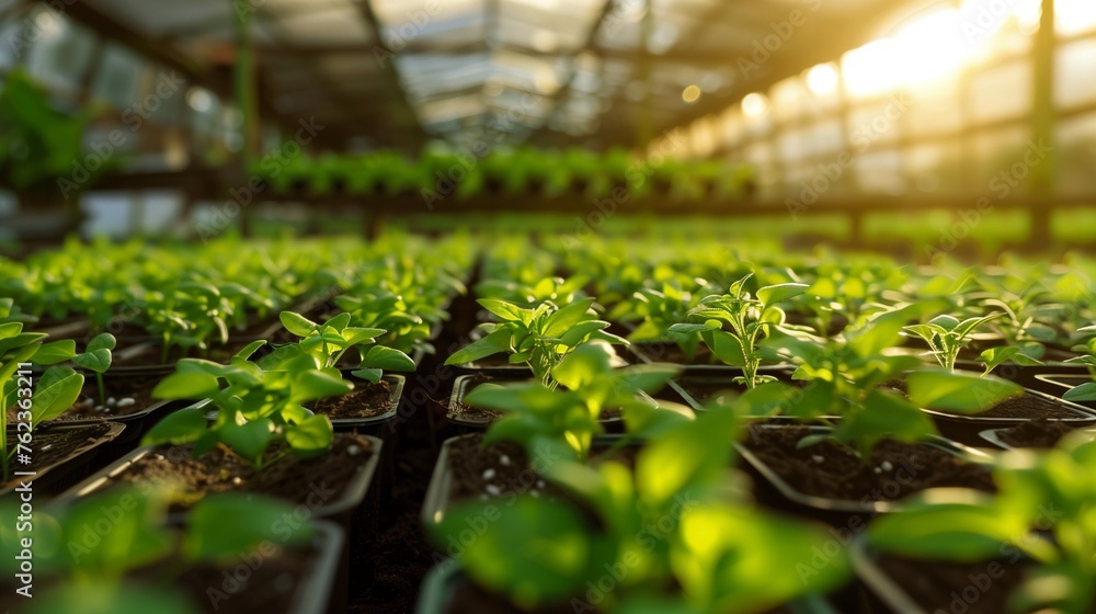 A modern greenhouse horticulture concept showcasing effective plant ...