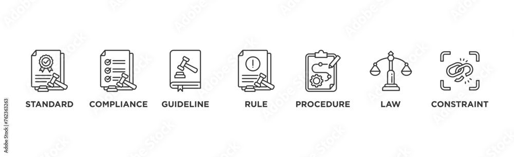 Regulation banner web icon vector illustration concept with icon of ...