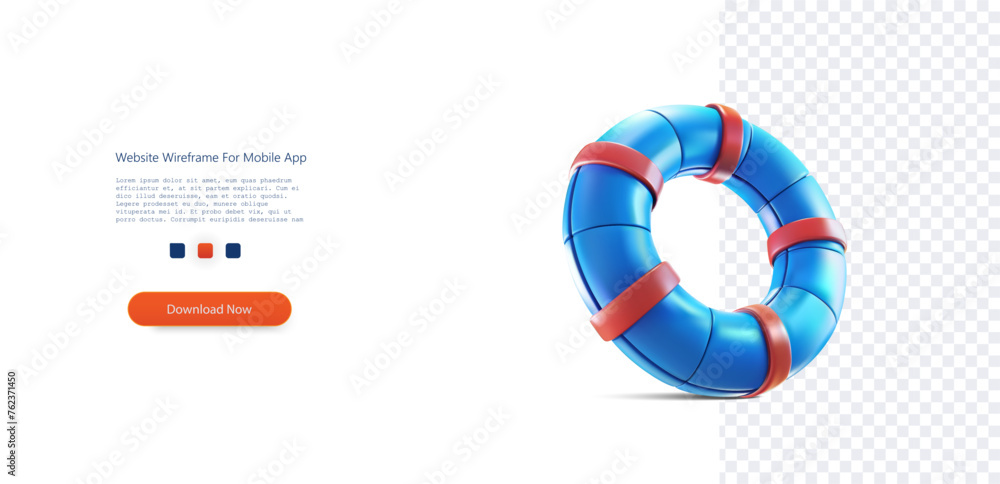 3D Lifebuoy - Safety and Rescue Symbol. Vivid 3D illustration of a ...