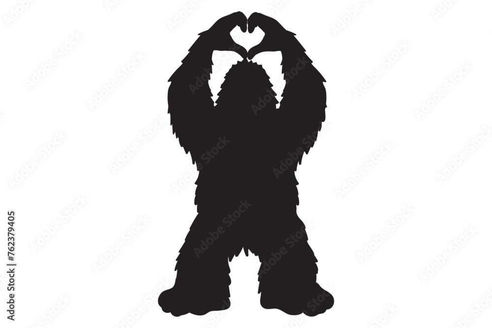 Bigfoot, Yeti, Silhouette, Bigfoot Love Sign, Bigfoot Peace Sign ...