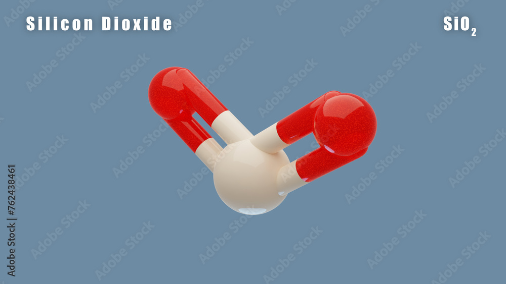 Silicon Dioxide Of Sio2 3D Conformer Animated Render. Food Additive ...