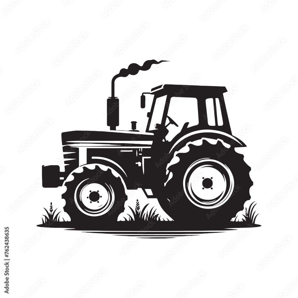 Dynamic Tractor Silhouette Elegance - A Visual Ode to the Pioneers of ...