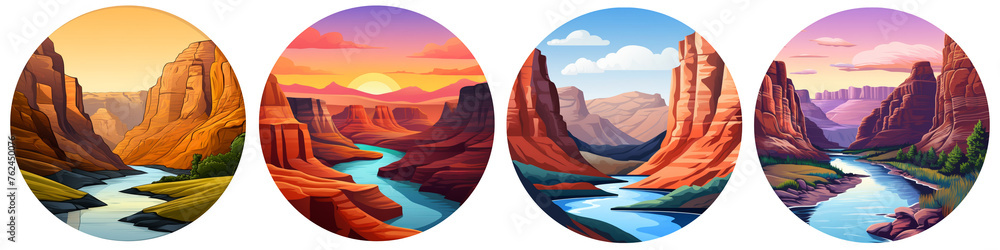 Canyon clipart collection, symbol, logos, icons isolated on transparent ...