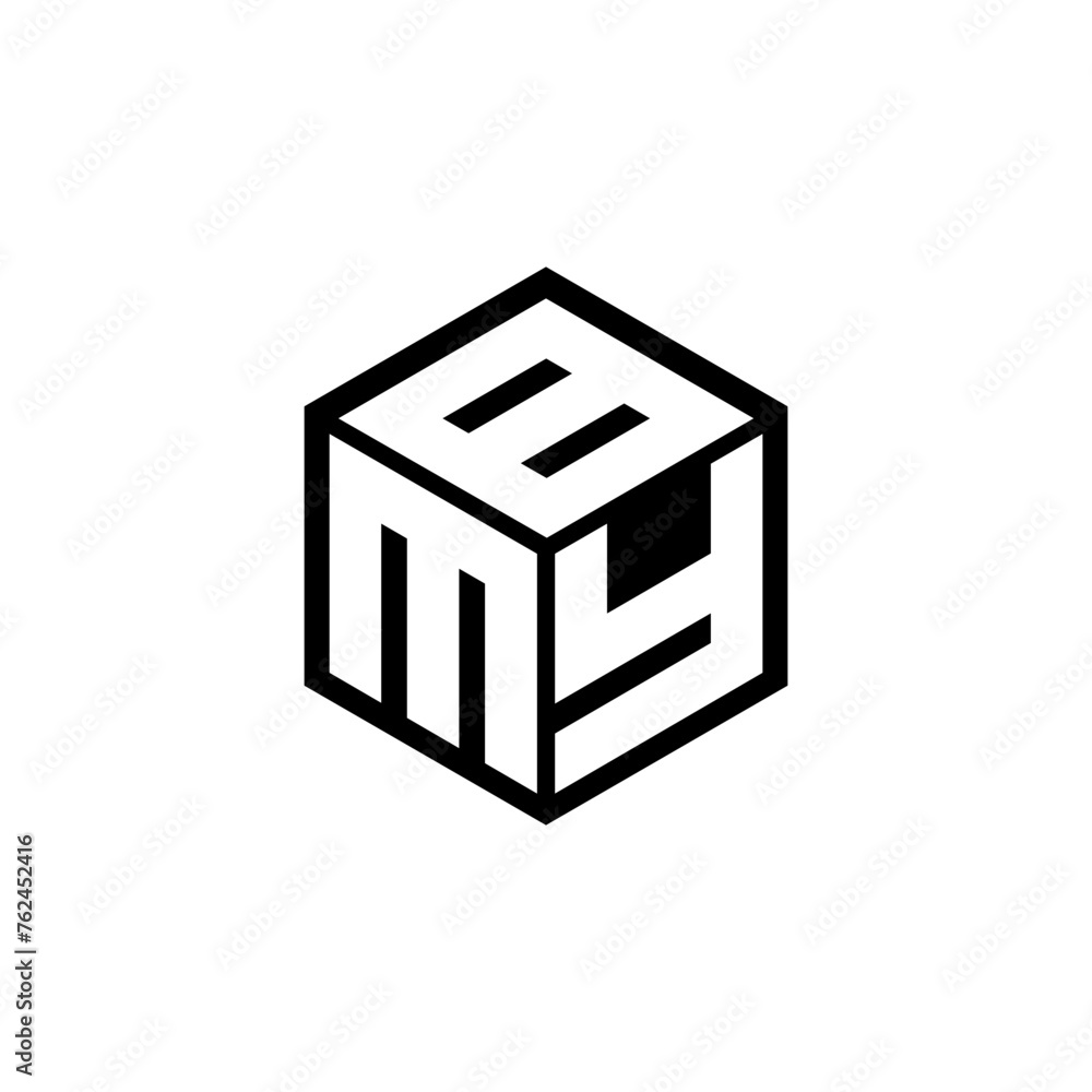 MYB letter logo design with white background in illustrator, cube logo ...