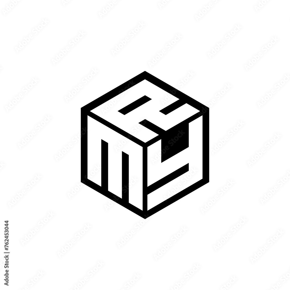 MYR letter logo design with white background in illustrator, cube logo ...