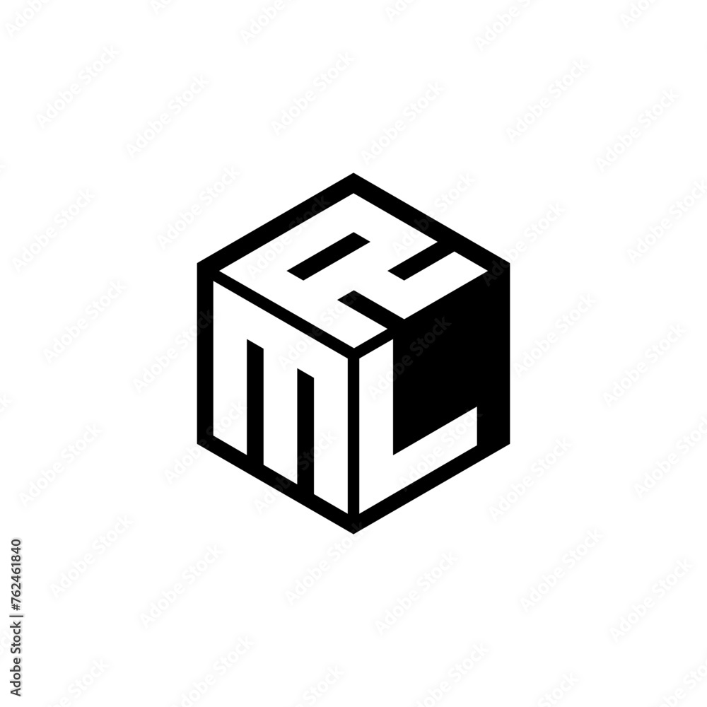 MLR letter logo design with white background in illustrator, cube logo ...