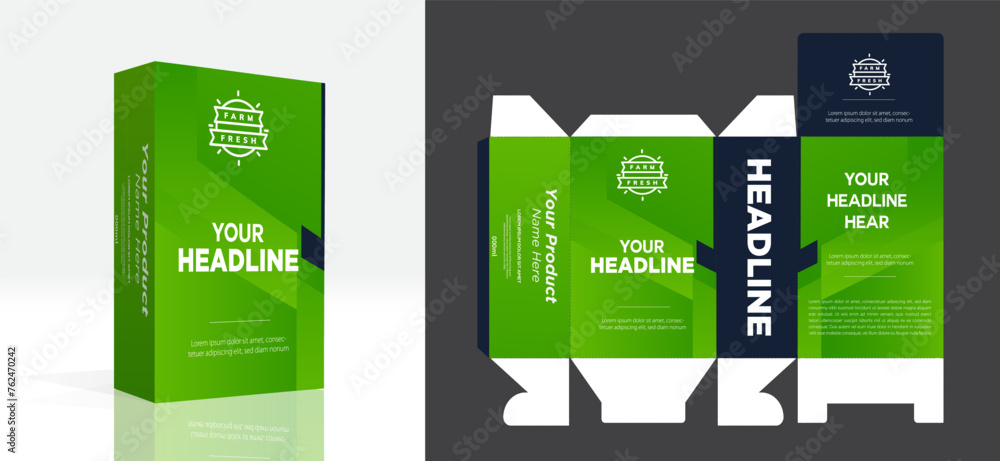 supplements and Cosmetic box design, Package design template, box ...