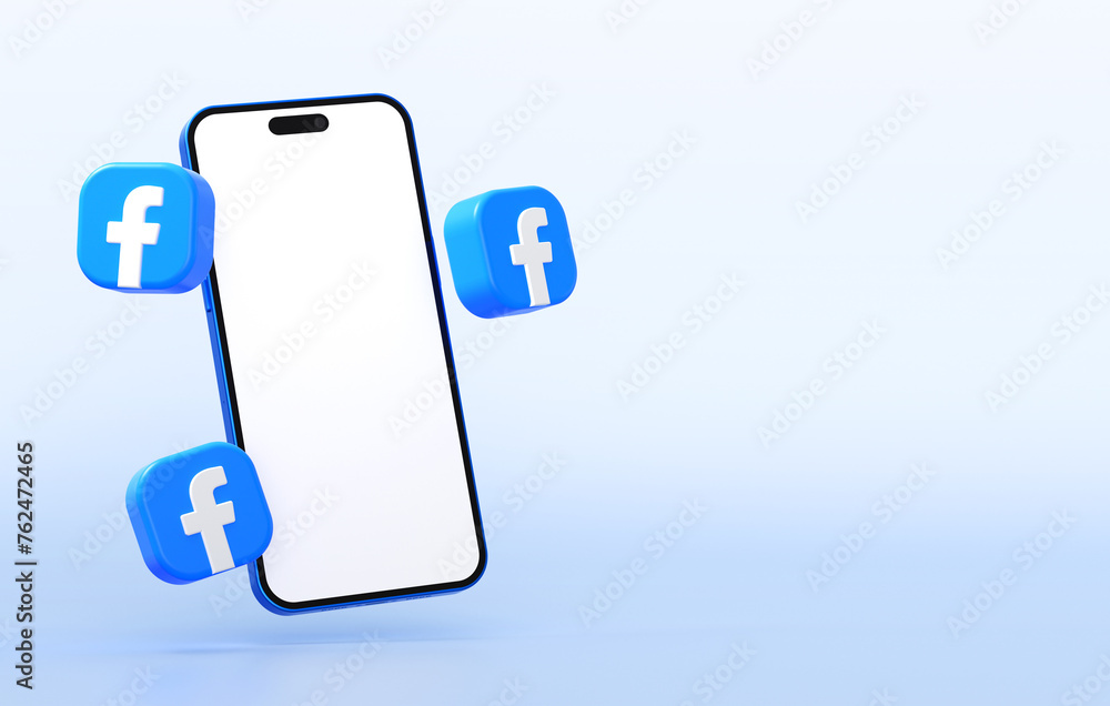 Valencia, Spain - March, 2024: Facebook app icons with a mobile phone ...