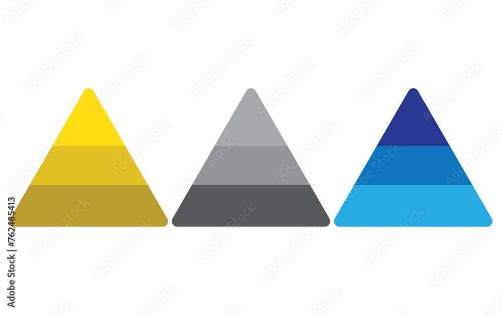 Blank vector three tier pyramid chart concepts Stock Vector | Adobe Stock