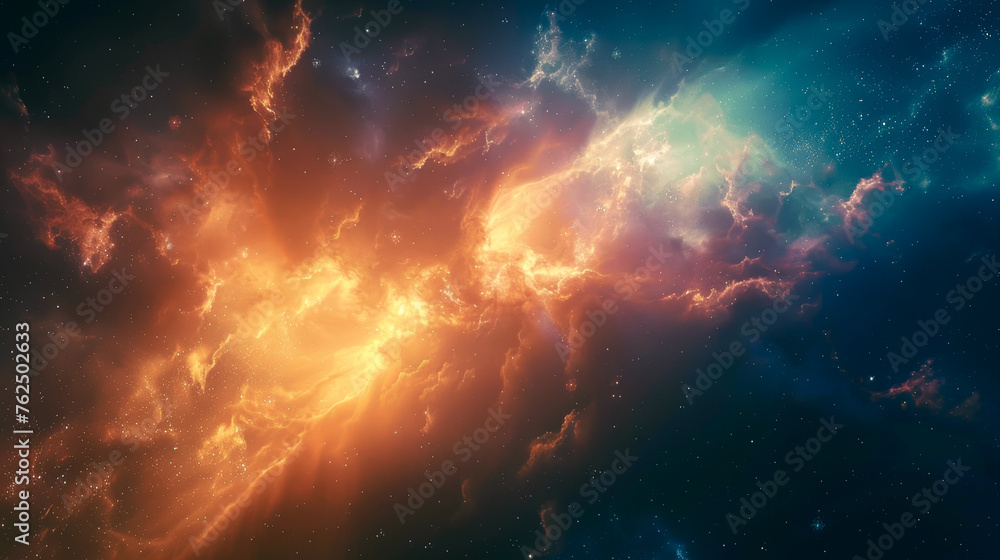 An awe-inspiring cosmic scene portraying the biblical act of creation ...