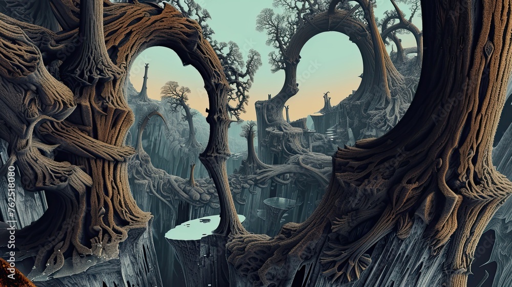 Landscape of an alien environment, parallel reality, another universe ...