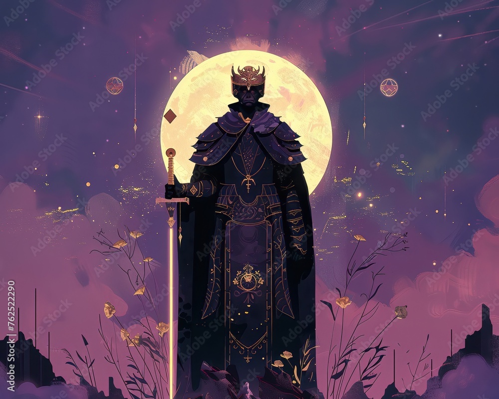 Portray the fusion of art and technology in a visually stunning digital ...