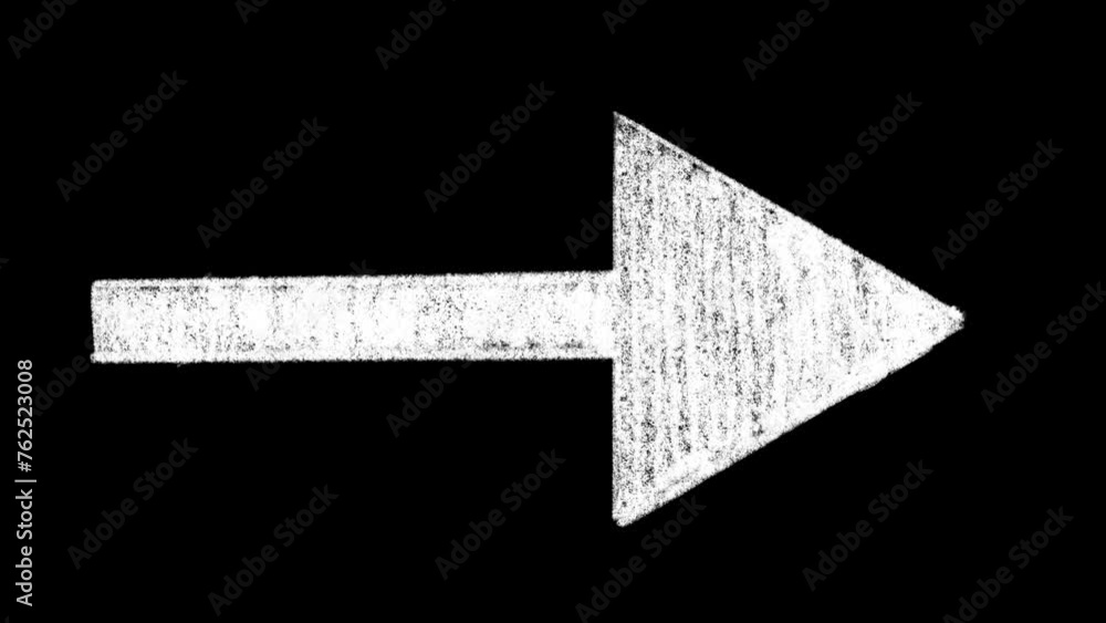 Hand drawn arrow. Appear and disappear animation. Doodle style, pencil ...