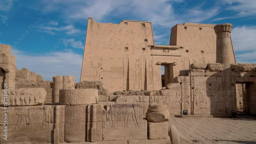 Ancient Egyptian temple in Edfu. Edfu also spelt Idfu, and known in ...
