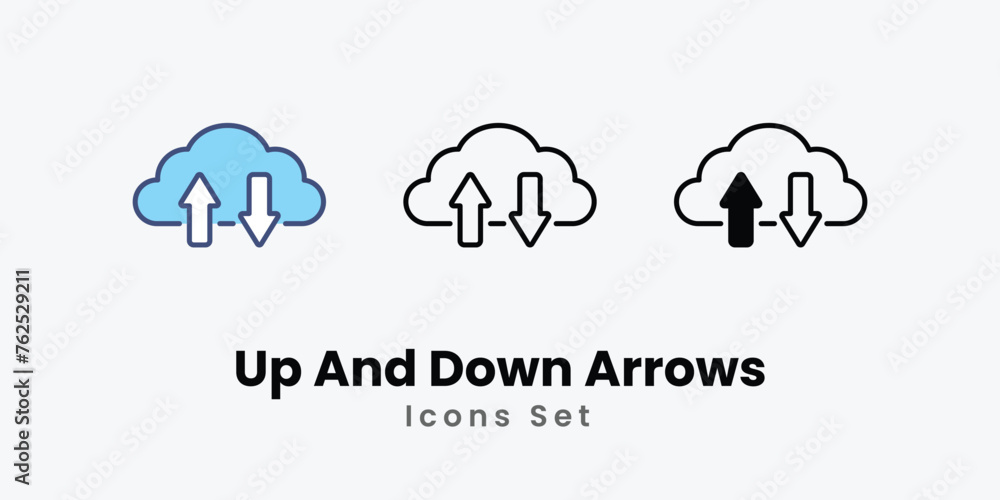 Up And Down Arrows icon thin line and glyph vector icon stock ...