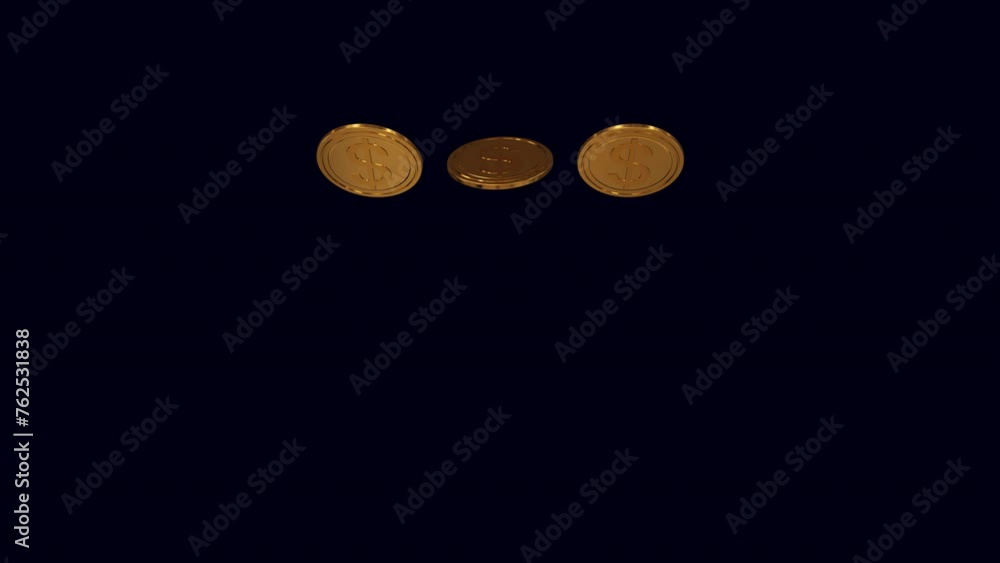 Coins rotating. Coins rotation animation on transparent background ...