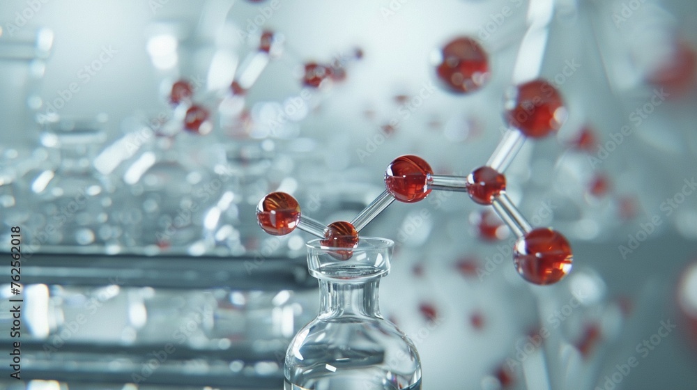 Biopharmaceuticals discovery process, close-up on new drug compounds ...