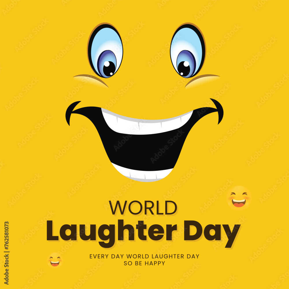 world laughter day with laughing face and smile eps vector file Stock ...
