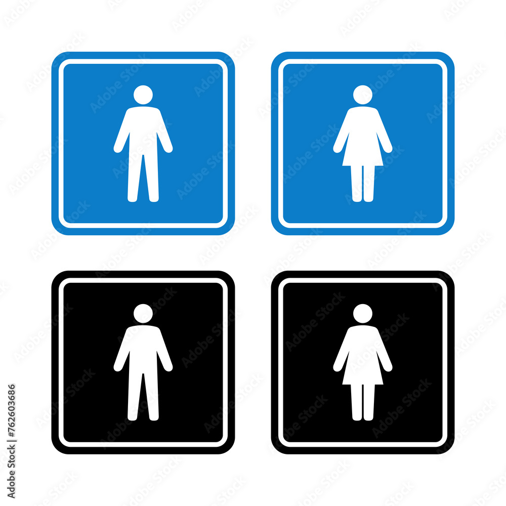 Toilet (restroom) icon. Designation of men's and women's toilets ...