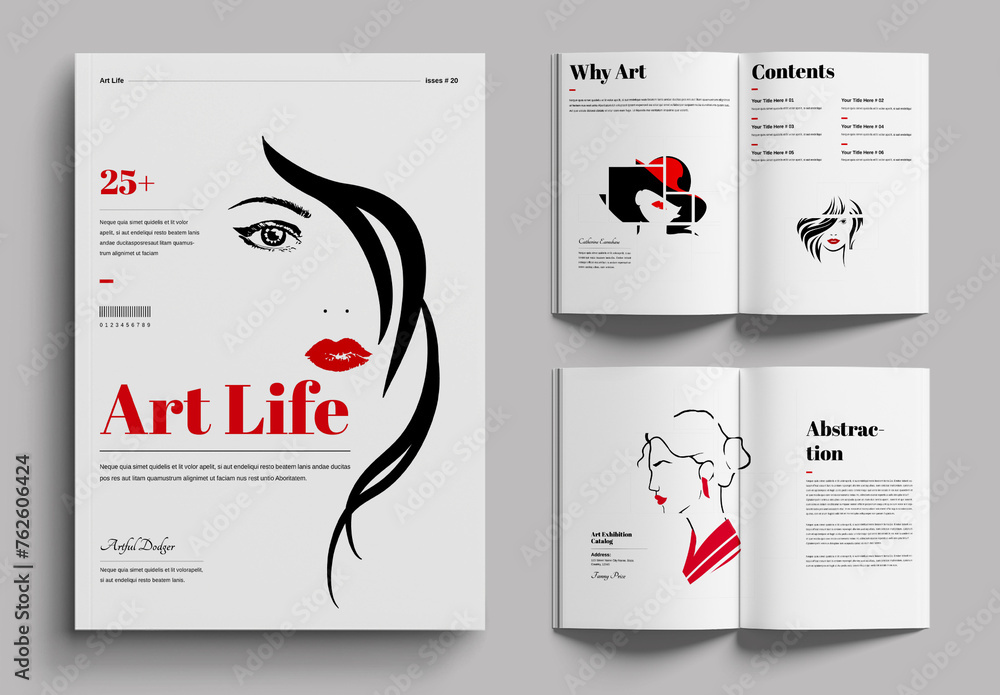 Art Exhibition Template Catalog Design Layout Stock Template | Adobe Stock
