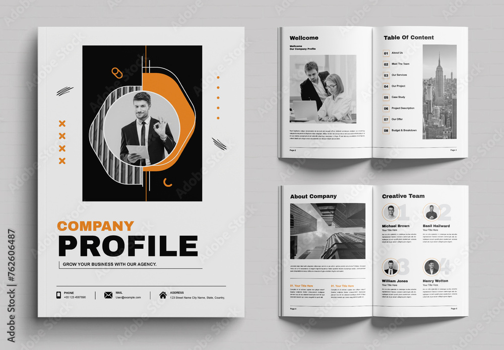 Company Profile Design Template Layout Stock Template | Adobe Stock