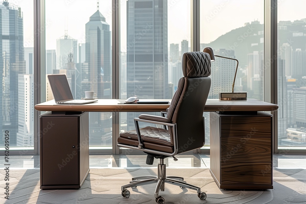 Elegant and Ergonomic Executive Office Suite with Panoramic City Views ...