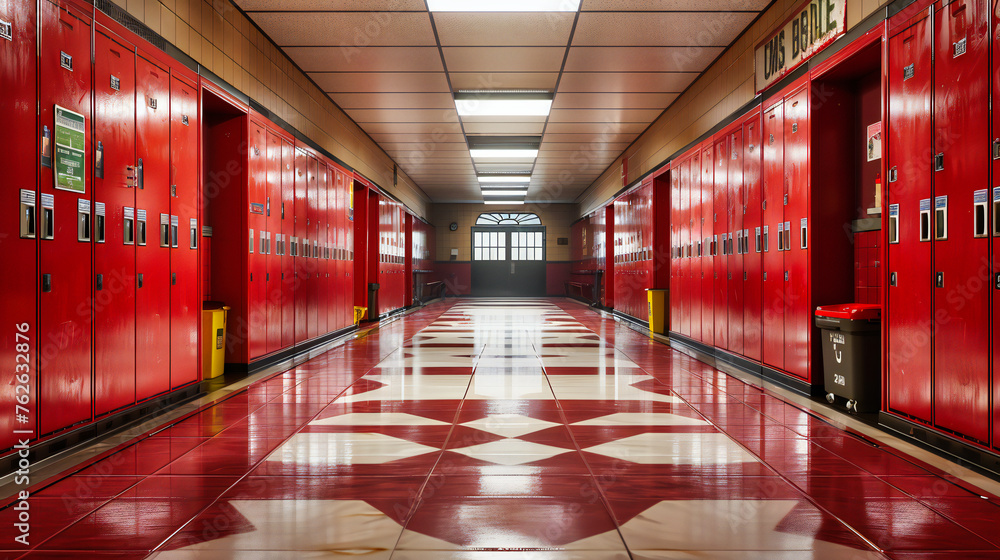 School Lockers: Row of Empty Lockers in a School Hallway, Waiting for ...