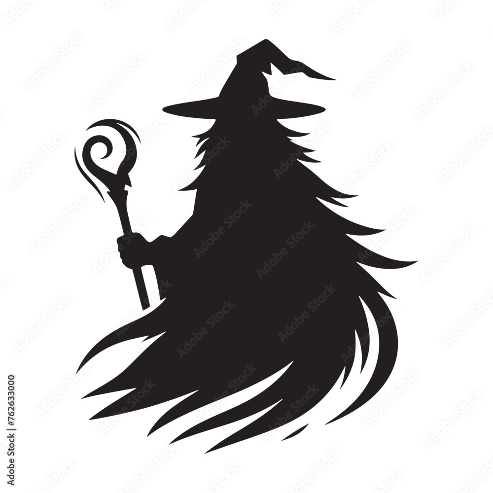 Vector Wizard Silhouettes Conjuring Magic and Mystery with Every ...