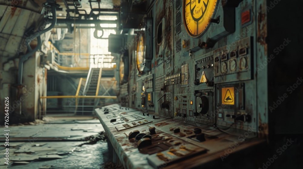 Generative AI Detailed close-up of reactor block at Chernobyl ...