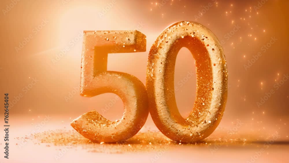 Number 50 gold numbers. Elegant Greeting celebration fifty years ...