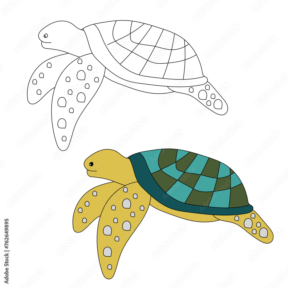 Sea Turtle Clipart Set for Lovers of Aquatic Life and Marine Life ...