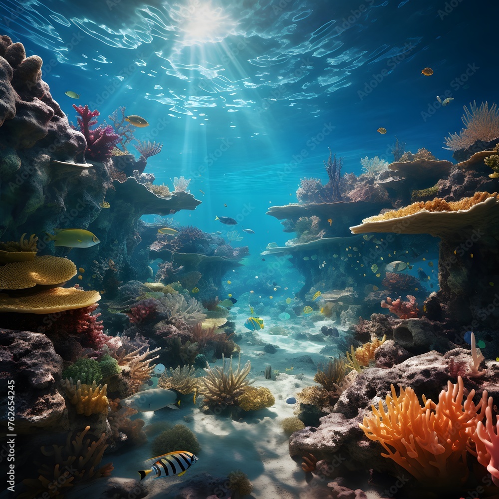 marine life, coral reefs, and clean waters to convey the need for ...