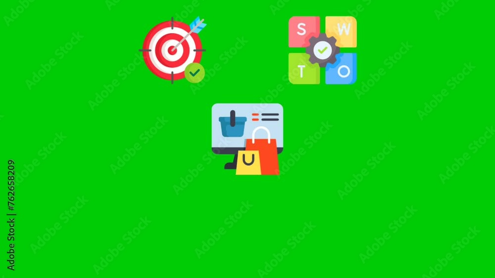 Animated Infographic Footage Visualizing Business Plan with Mission ...