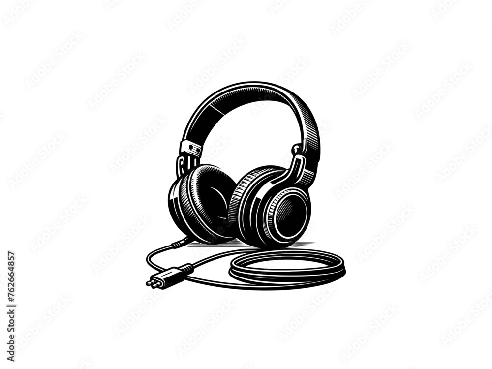 Sound Waves: Headphone Vector Illustration for Music Designs and Audio ...