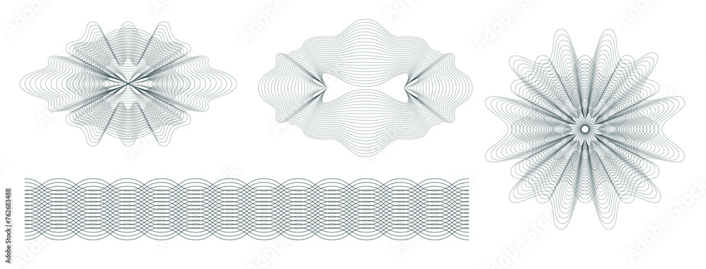 Money watermark. PNG Geometric round, spiral and secure guilloches ...