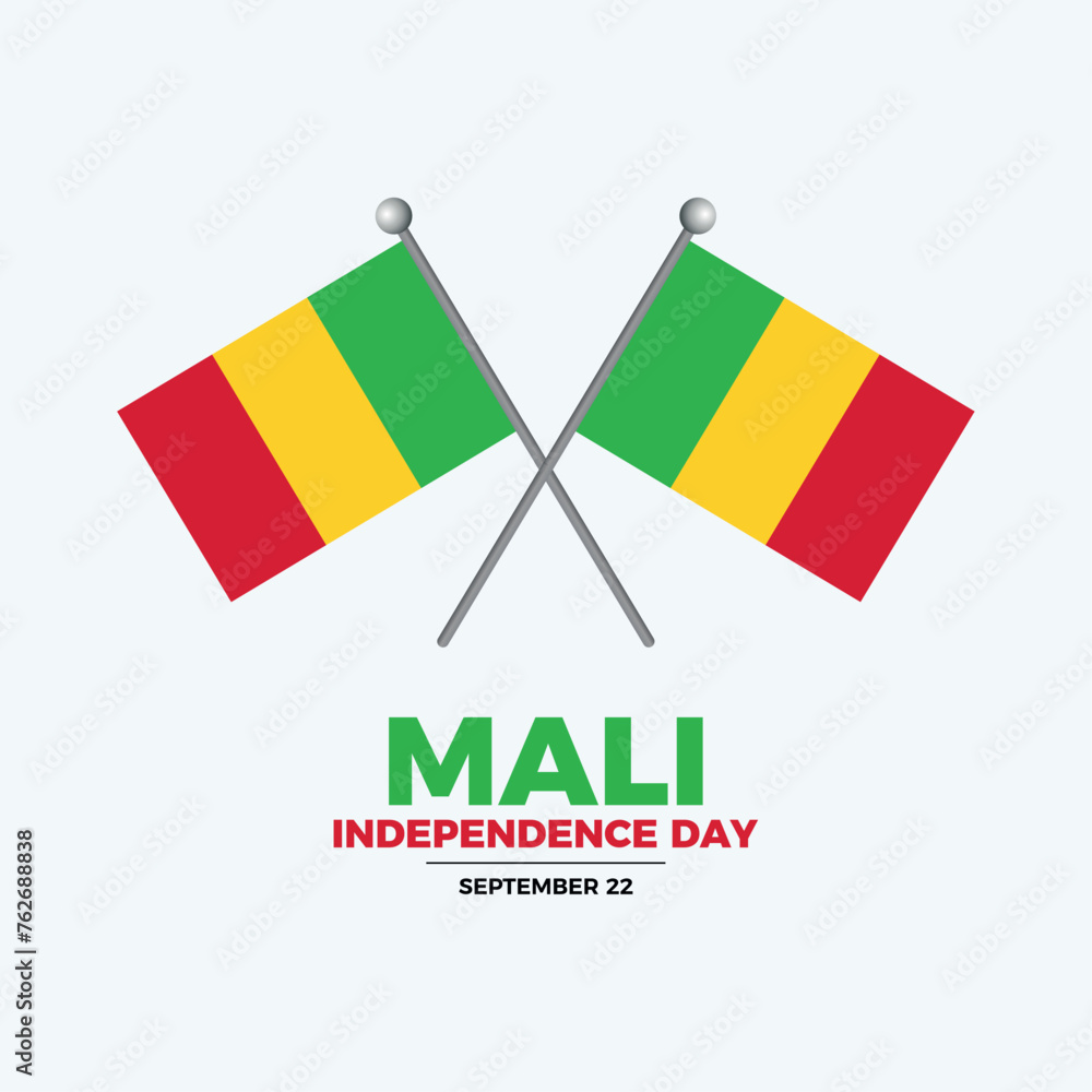 Mali Independence Day poster vector illustration. Two crossed Mali ...